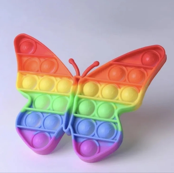 Toys | Butterfly Pop It Fidget Toyrainbow Pouch Zippered Purse | Poshmark